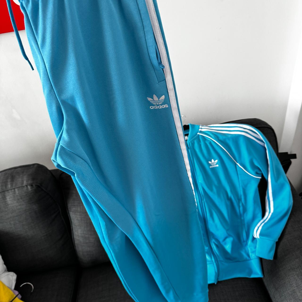 ADIDAS ORIGINALS light blue tracksuit set. Worn once... - Depop