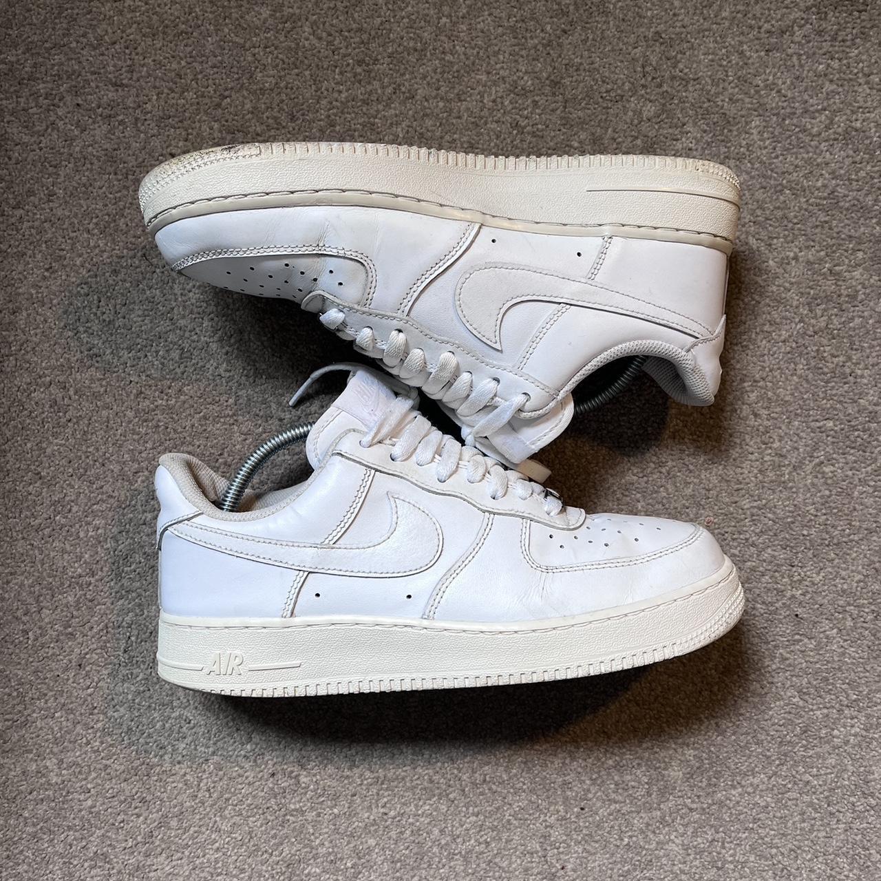all white nike air force 1 size mens uk... - Depop