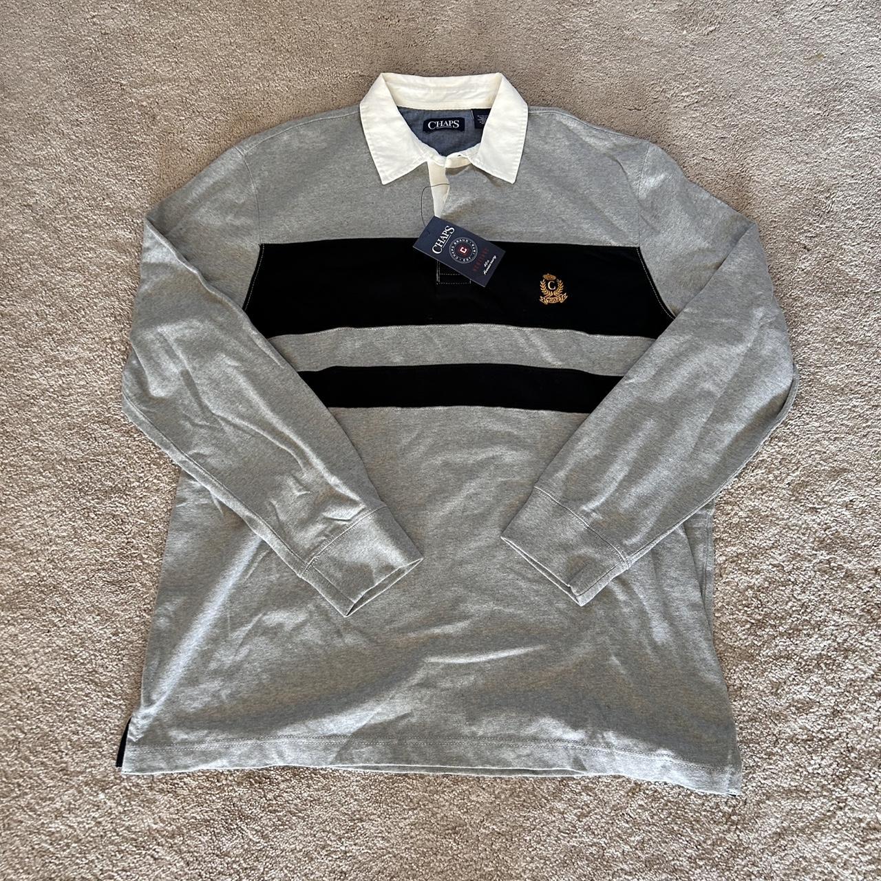 Grey and black Chaps rugby shirt #rugby #sportswear | Depop