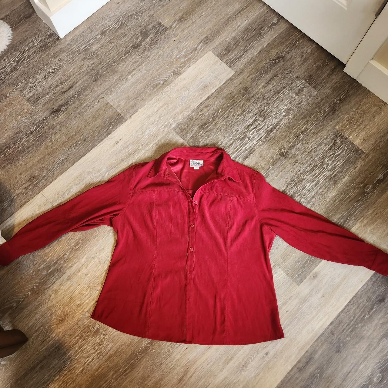 Red button up Tradition Country Collection top.... - Depop