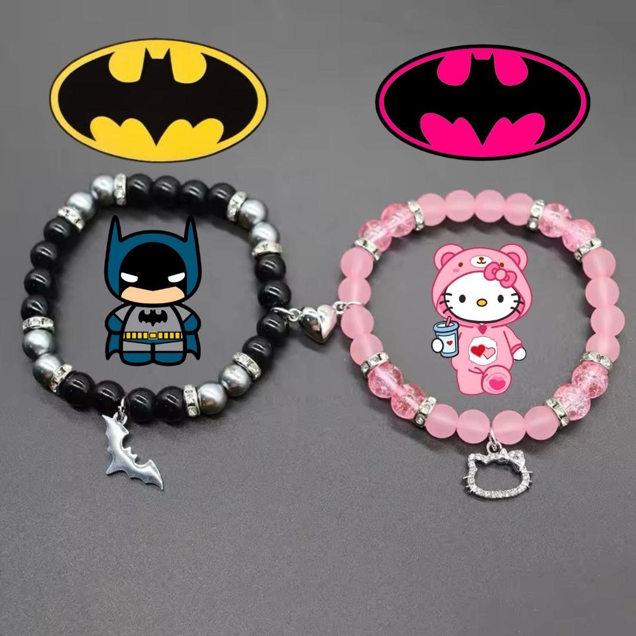 Hello Kitty X Batman Beaded Bracelet 🩷🖤💛 Processing... | Depop