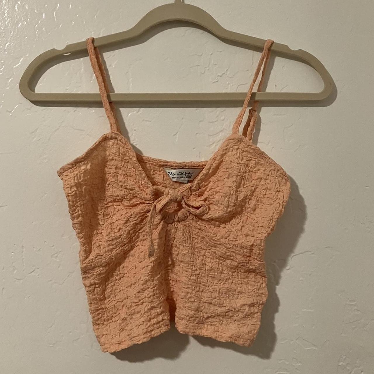 super cute coral pink orange crop summer party top -... - Depop