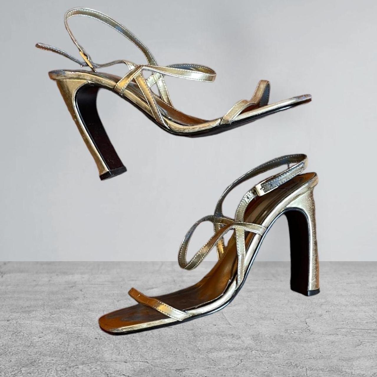 Glam vintage 90s cold strap heels Size has rubbed... | Depop