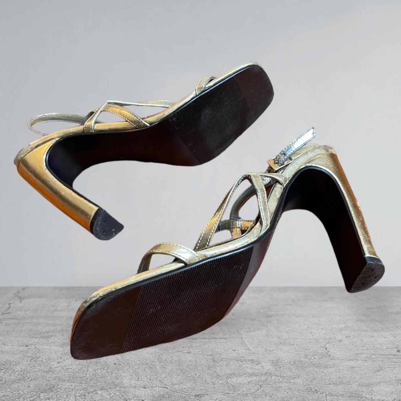 Glam vintage 90s cold strap heels Size has rubbed... | Depop
