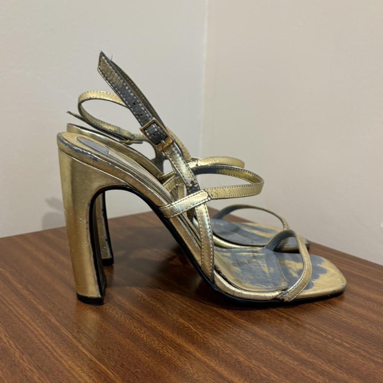 Glam vintage 90s cold strap heels Size has rubbed... | Depop