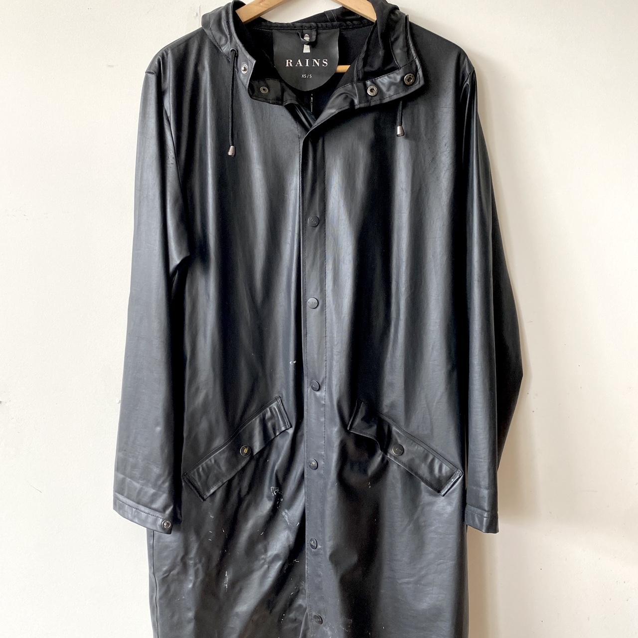 Rains jacket extra small/small size glossy... - Depop