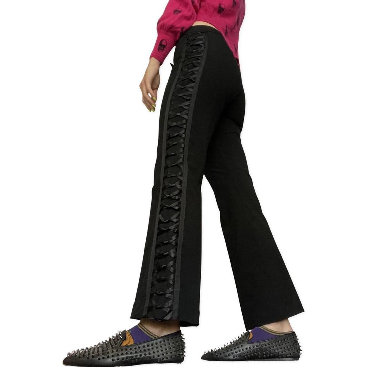 Cache brand ribbon corset ties side detail flare leg... - Depop