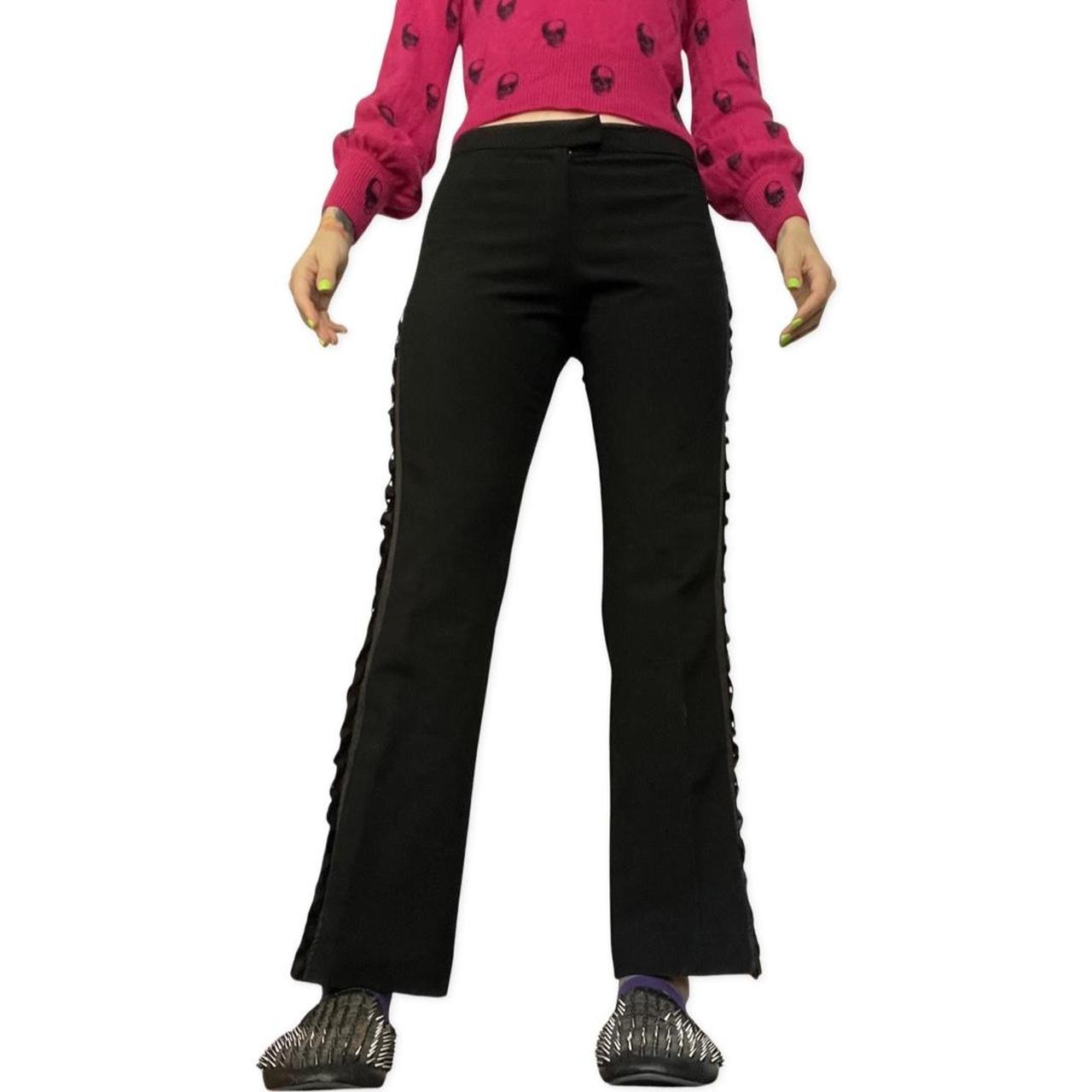 Cache brand ribbon corset ties side detail flare leg... - Depop