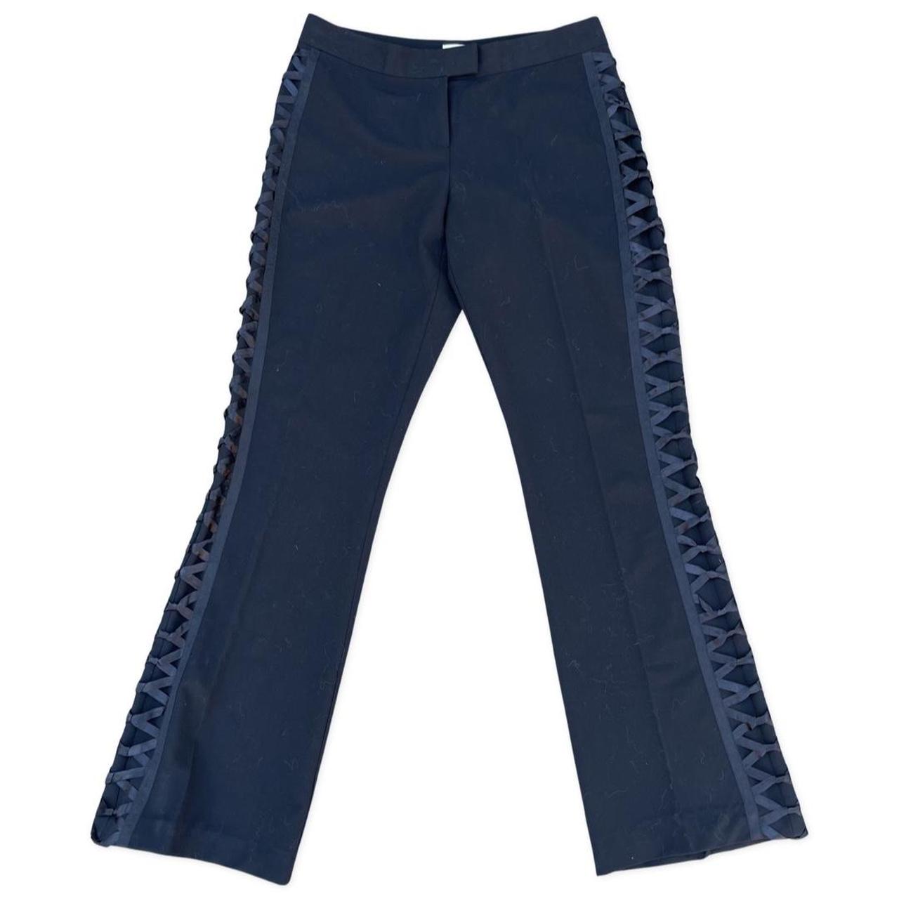 Cache brand ribbon corset ties side detail flare leg... - Depop