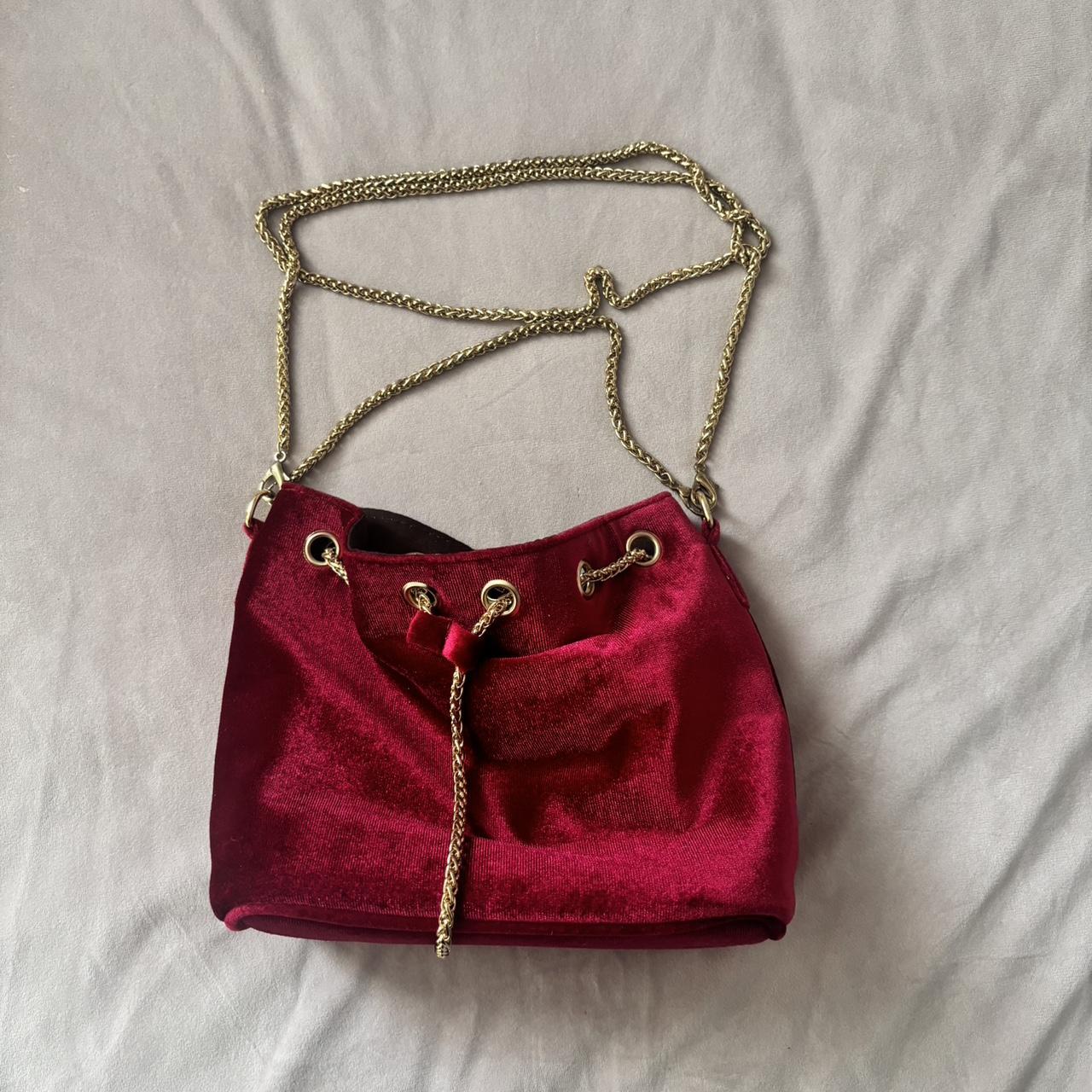 Velvet like Red Purse Cute little purse, has... - Depop