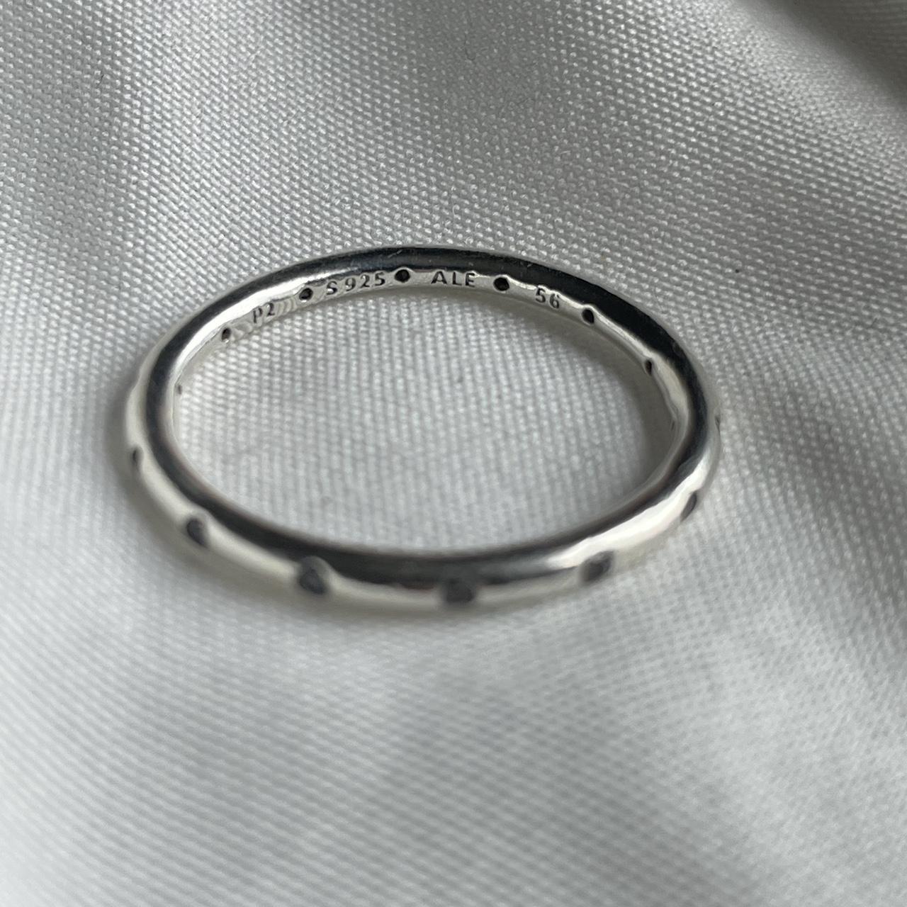 pandora simple sparkling band ring size 8 perfect... - Depop