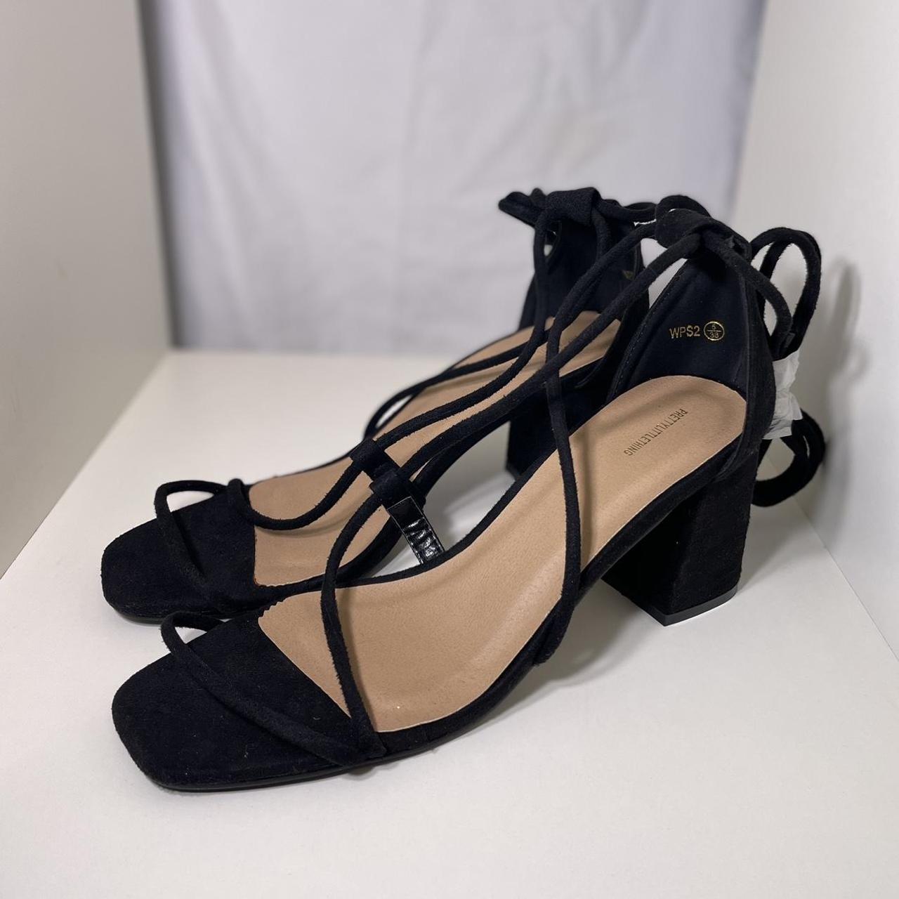 black block heel sandal brand new from... - Depop