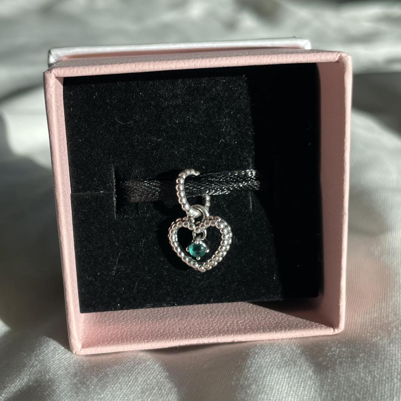 silver emerald birthstone pandora charm 925 silver... - Depop