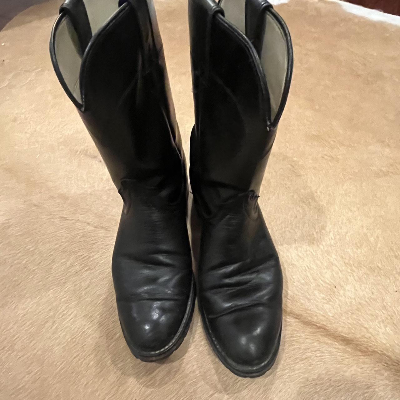 Laredo roper black boots size 8D. Minor scuffing and... - Depop