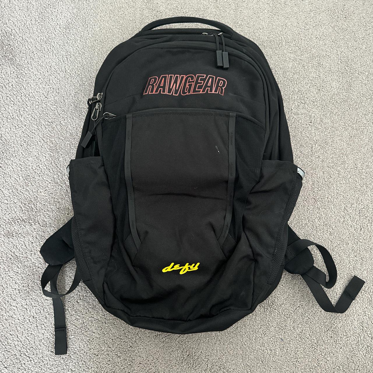 RAWGEAR black and red backpack - one main... - Depop