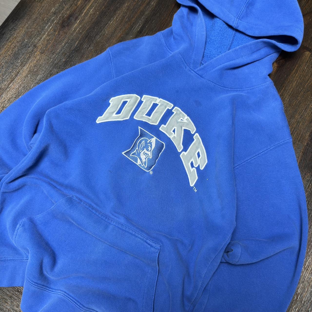 duke university ncaa embroided hoodie medium •ripped... - Depop