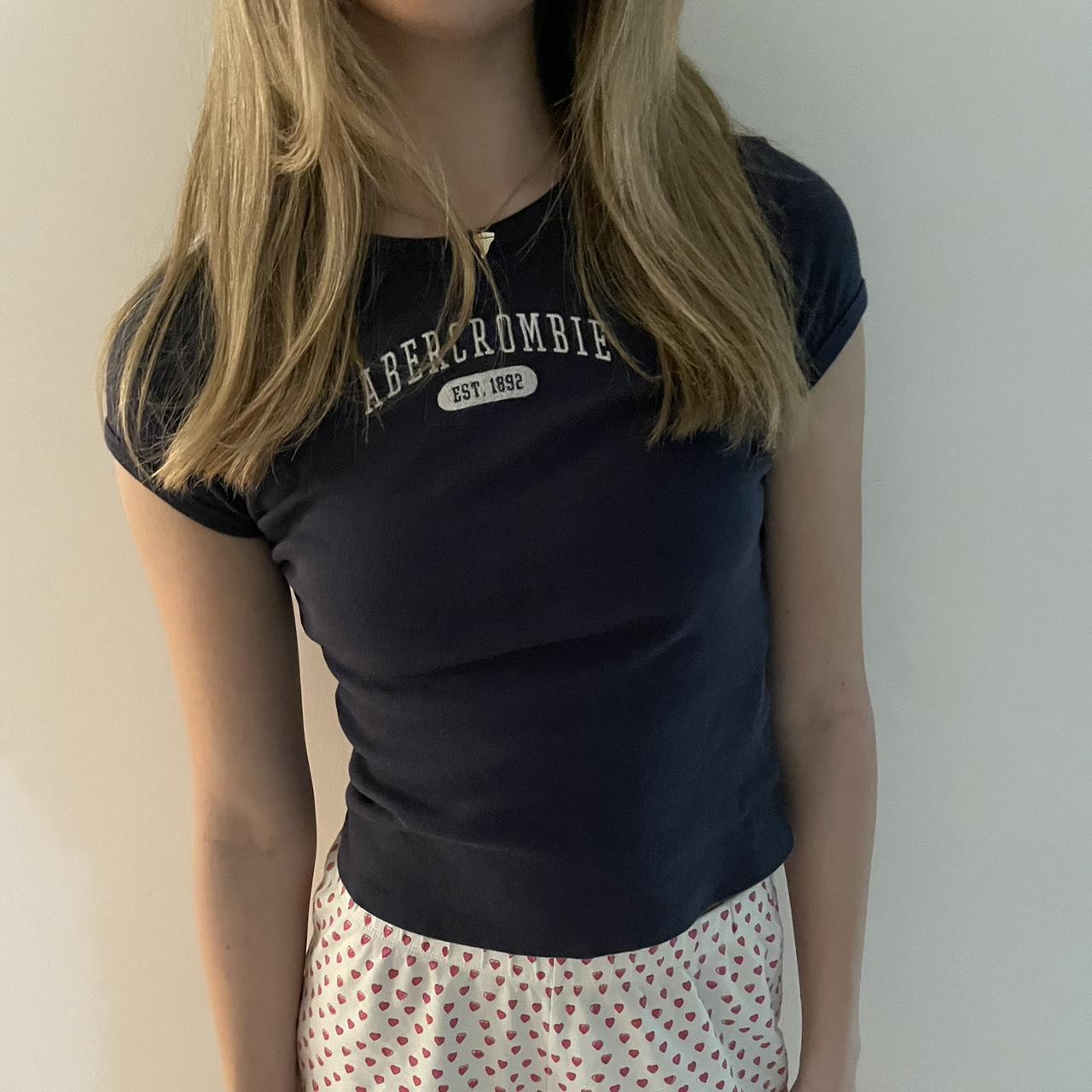 Abercrombie & Fitch Women's Navy T-shirt | Depop