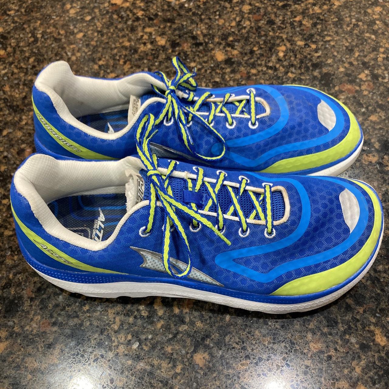 Altra Men's Blue and Yellow Trainers | Depop