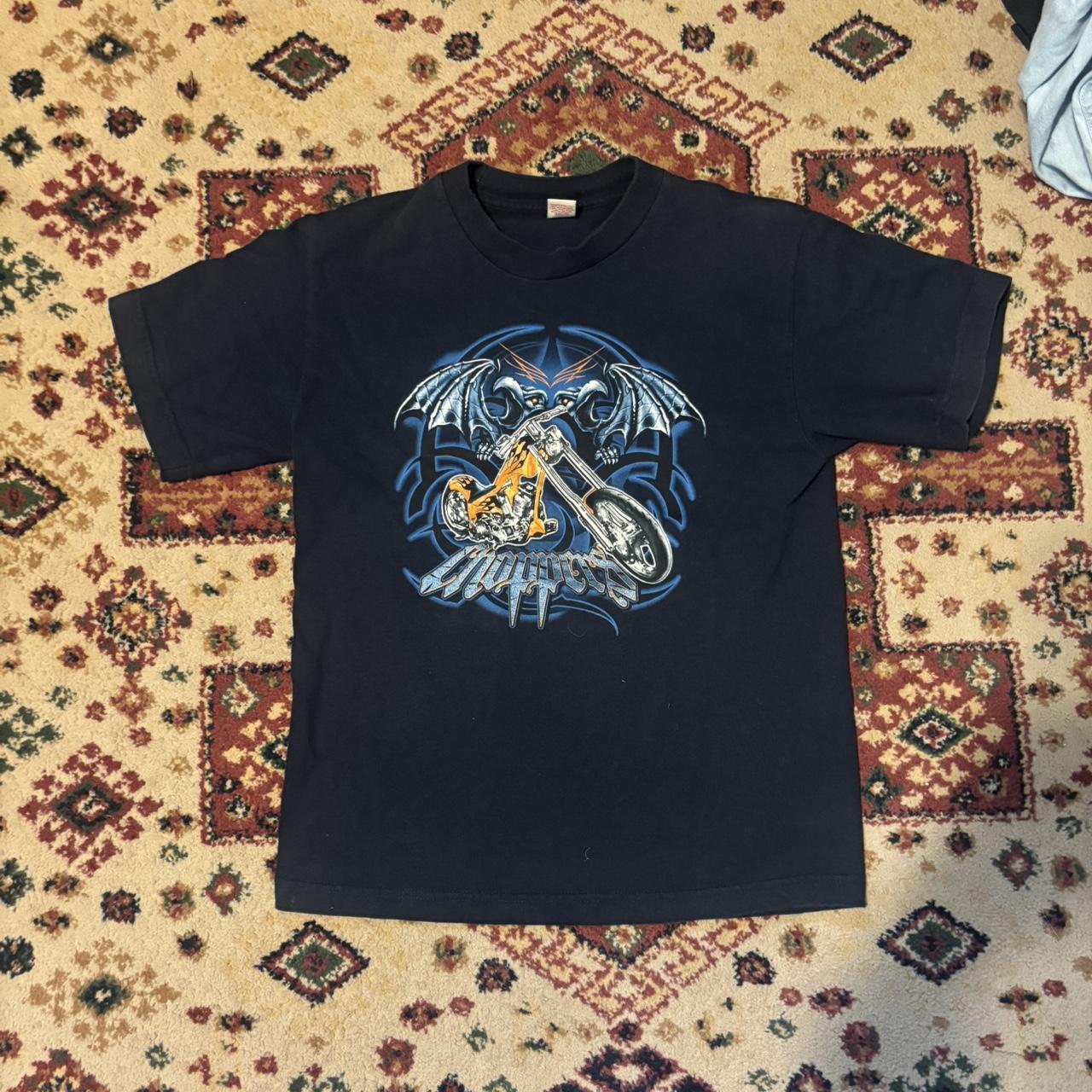 vintage motorcycle choppers baby tee, a boys large,... | Depop