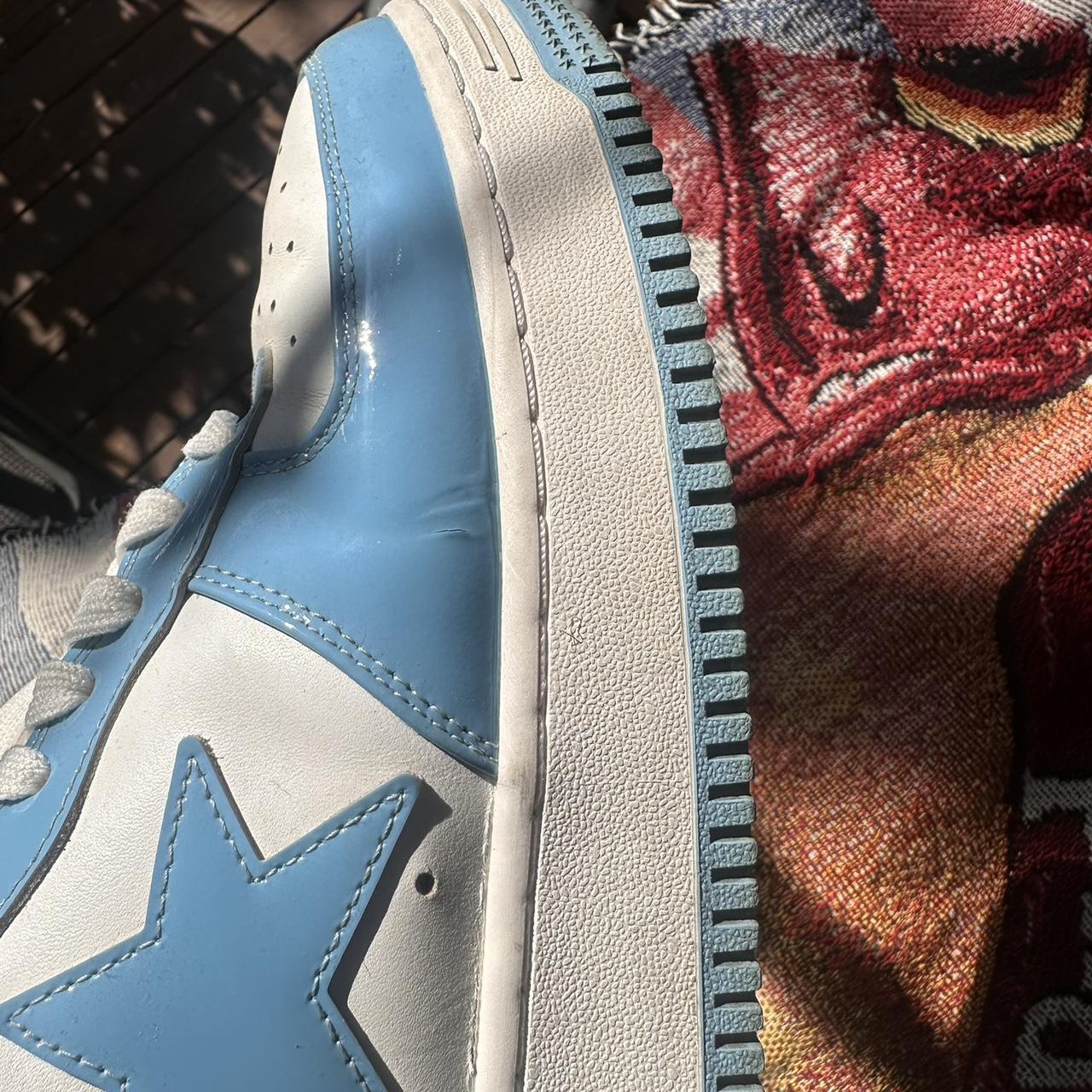 Blue and white Bapestas These have a little wear to... - Depop