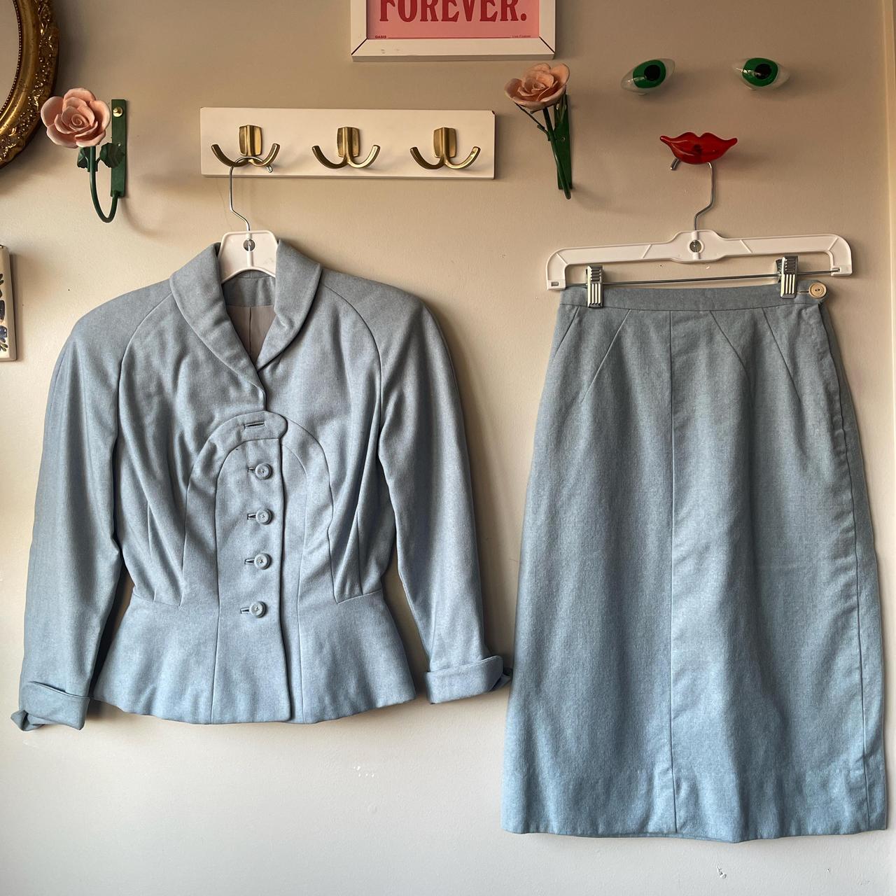 Beautiful 60’s or earlier baby blue two piece... | Depop