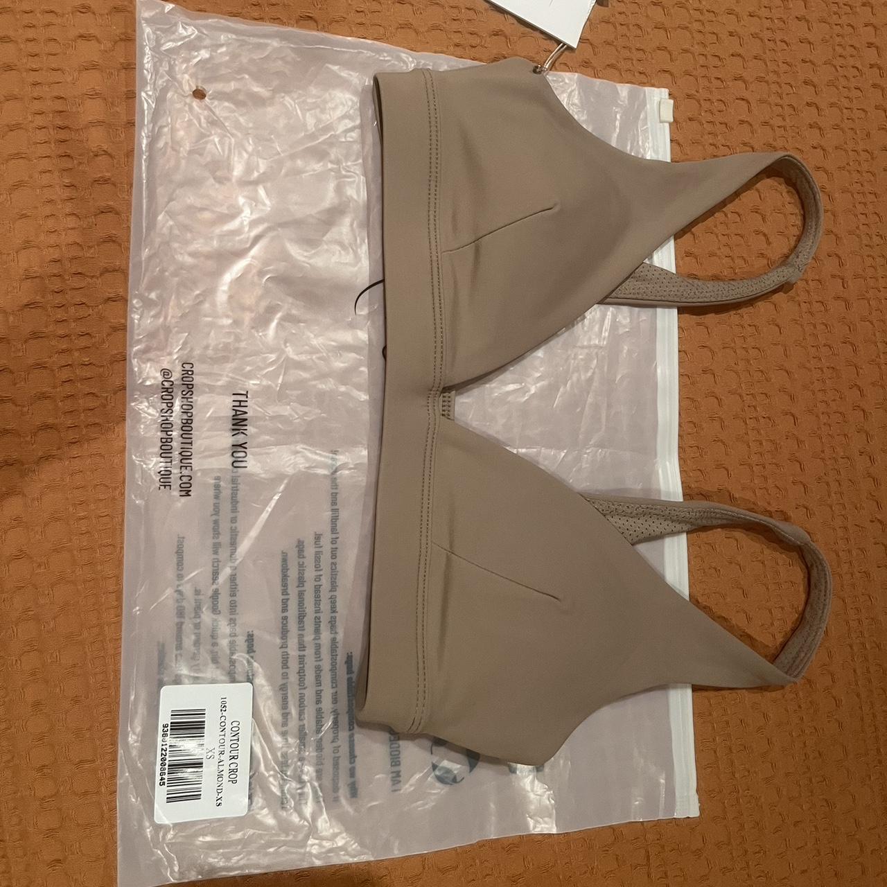 Crop shop boutique Freedom contour crop - almond... - Depop