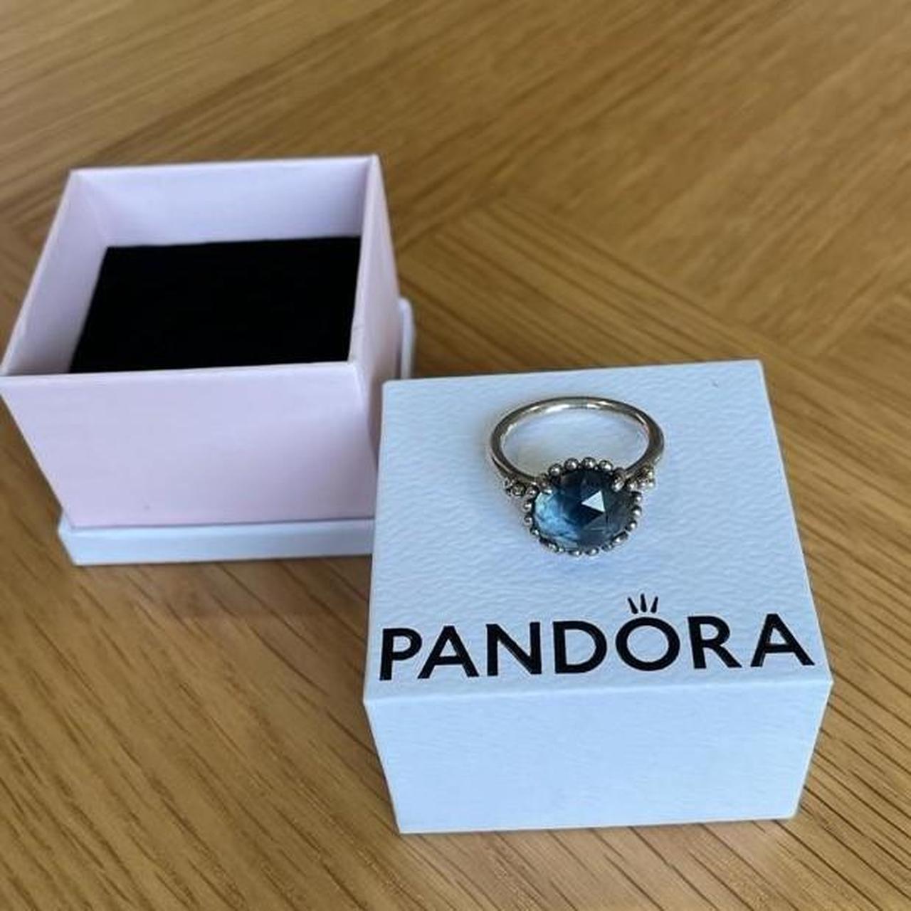 Pandora rare discontinued midnight blue silver ring ... - Depop