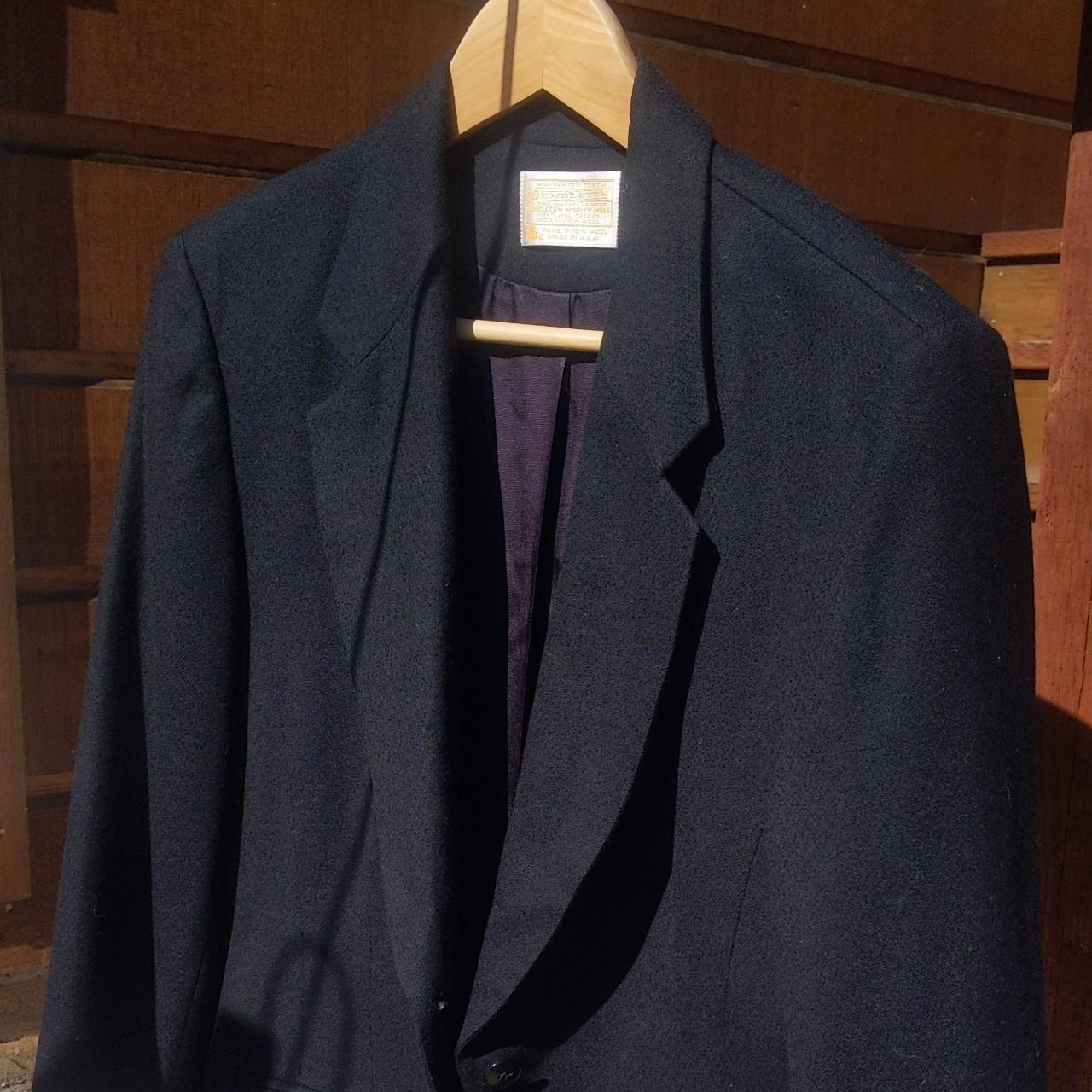 Vintage Pendleton blazer women's size large black... - Depop