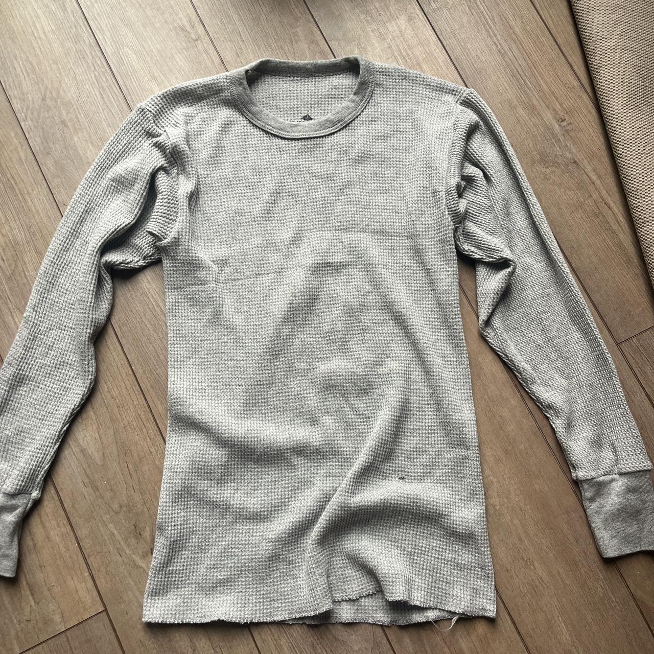 grey thermal long sleeve. it probably fits like a... - Depop