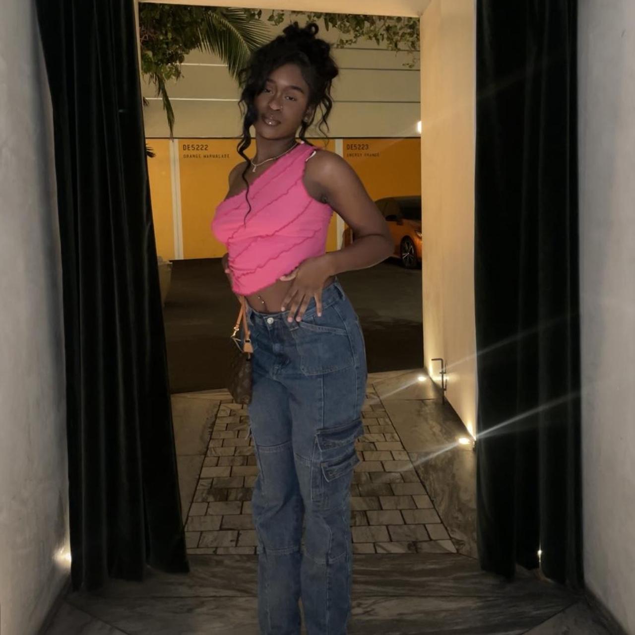 Pink ruffle shirt - Depop