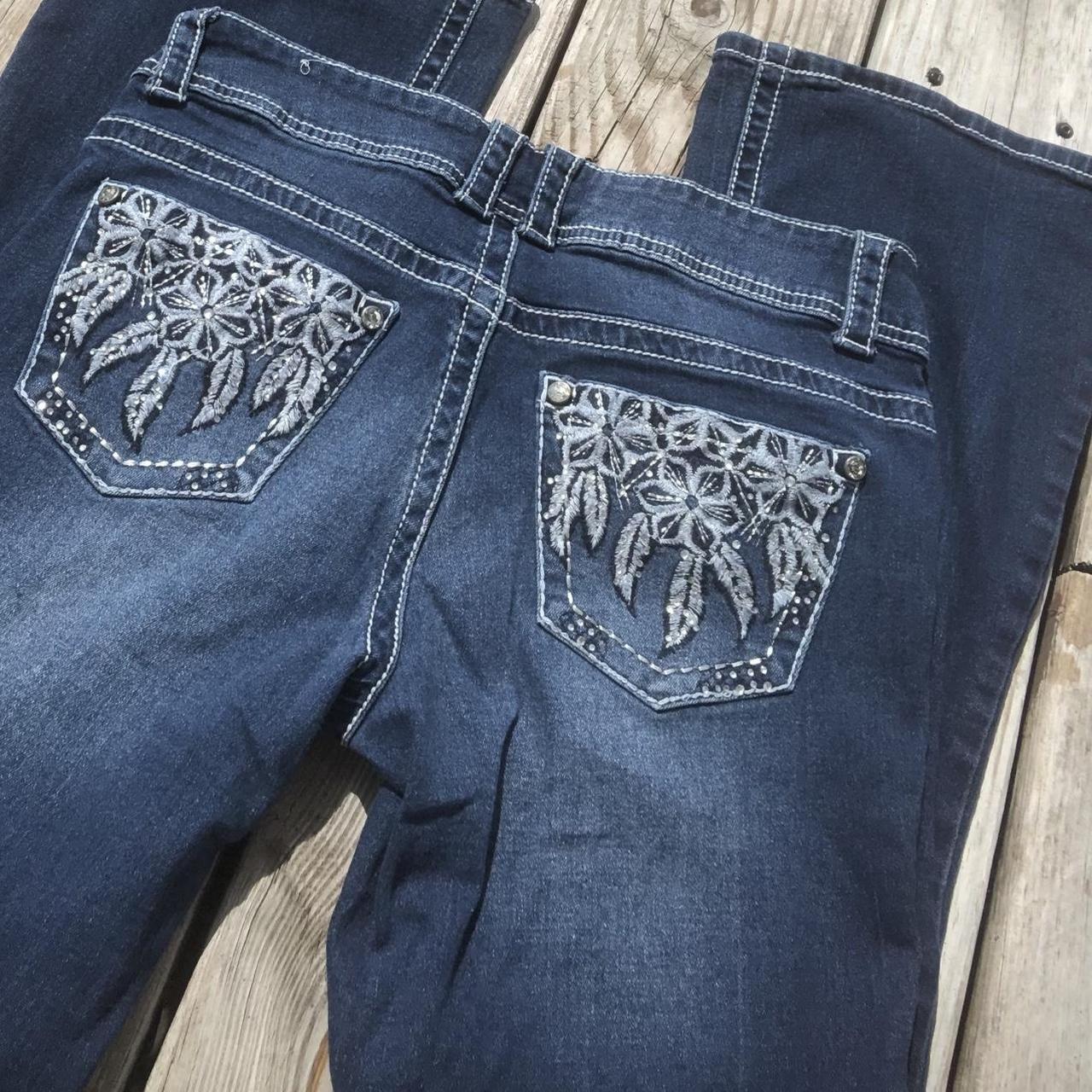 Gemma Rae y2k style bootcut jeans with silver... | Depop