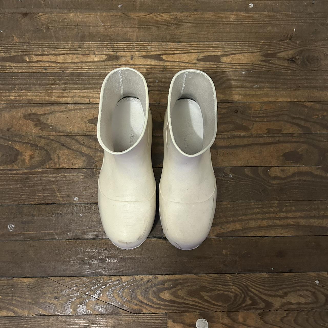 White Bottega Veneta Puddle Boots Pre Loved Hit Me... - Depop