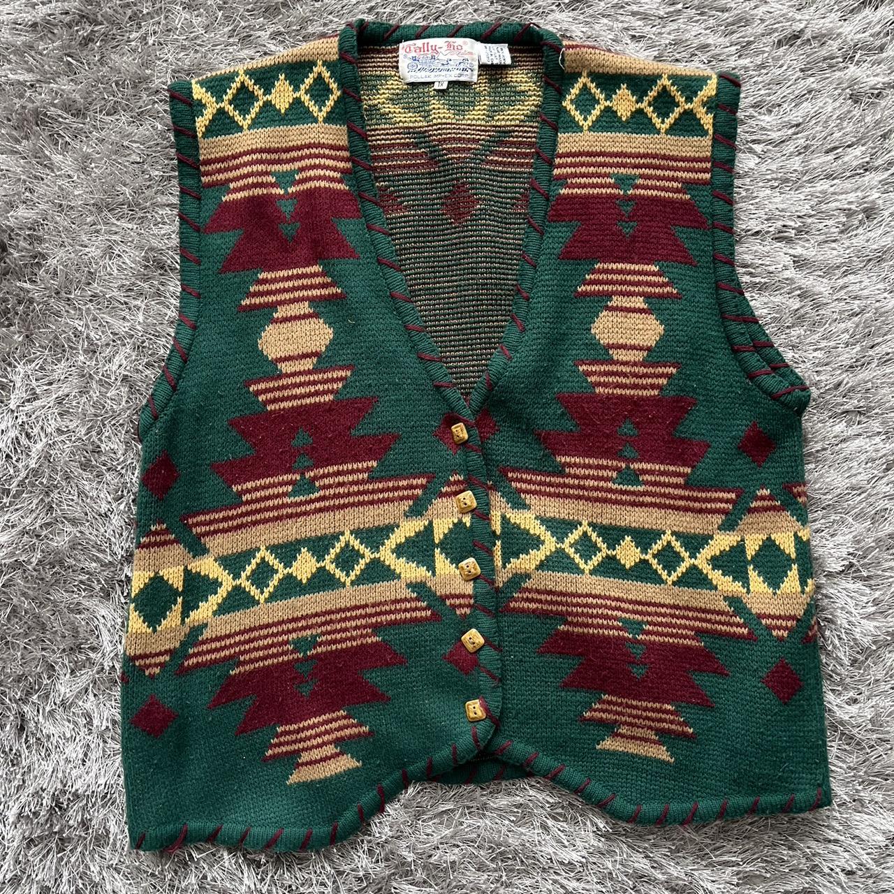 Talley-Ho half button sweater vest women’s size XL - Depop