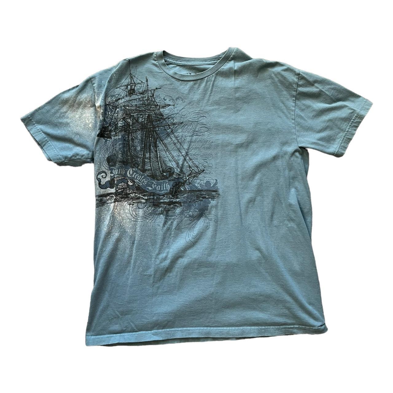 Jedidiah affliction style boat design light blue... - Depop