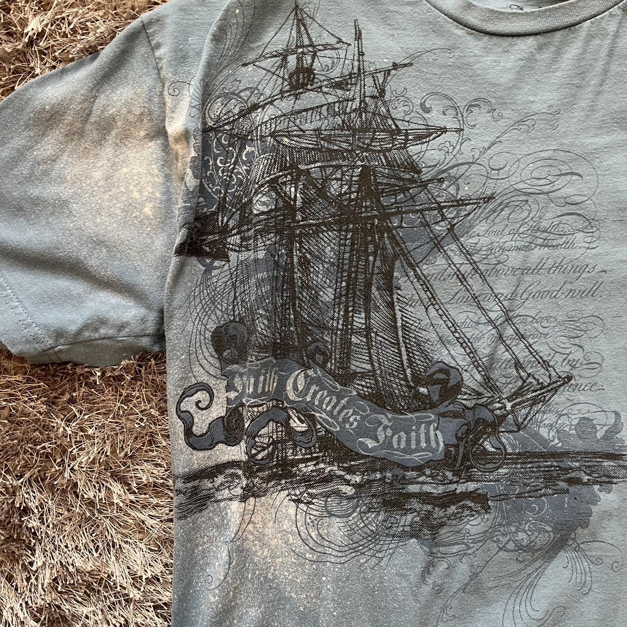 Jedidiah affliction style boat design light blue... - Depop