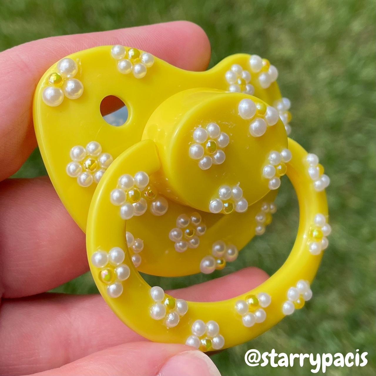 daisy adult pacifier 🌼 handmade adult paci!... - Depop
