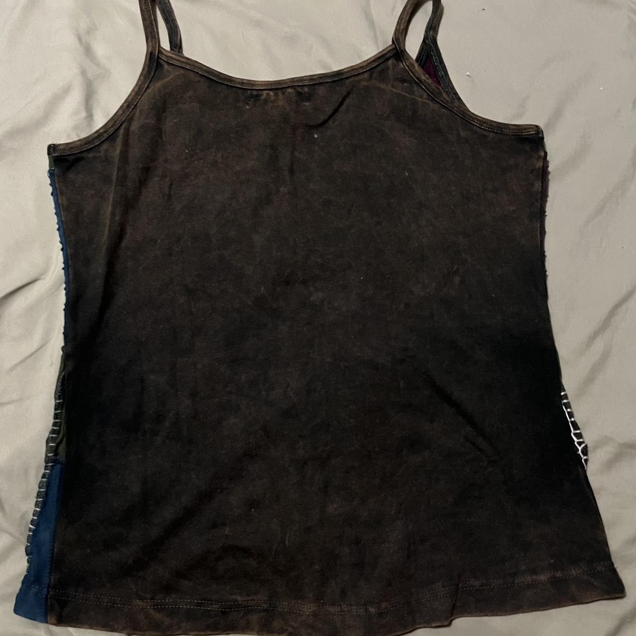 Multi colored patchwork tank top XL length: 25... - Depop