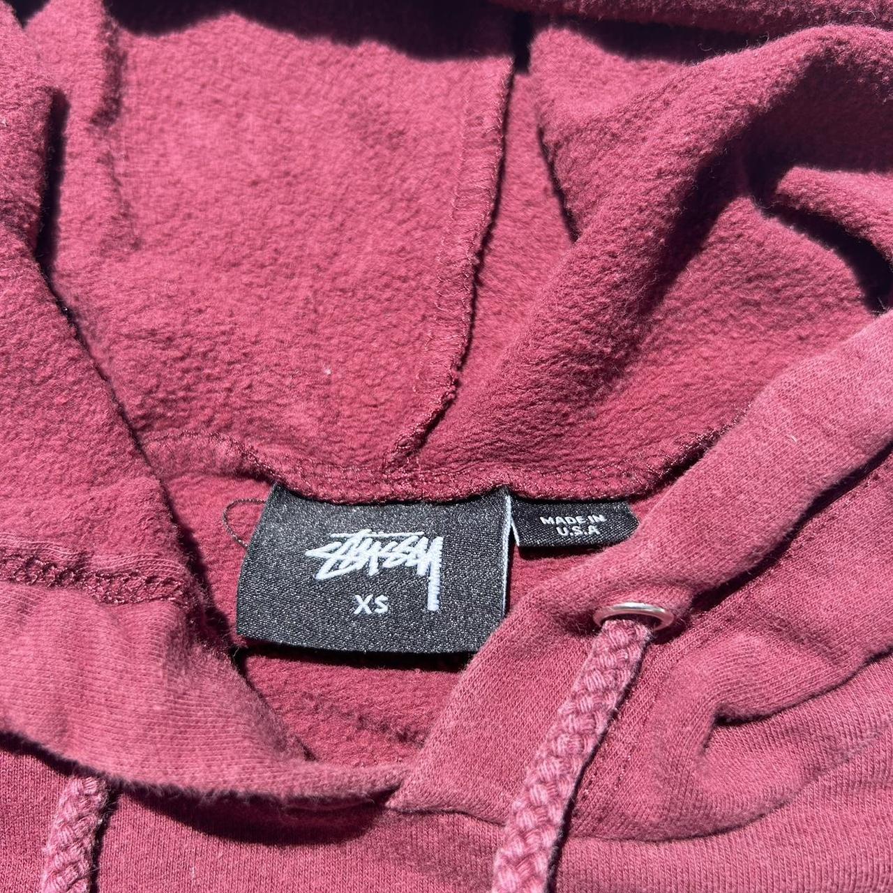 Stüssy Men's Burgundy Hoodie | Depop