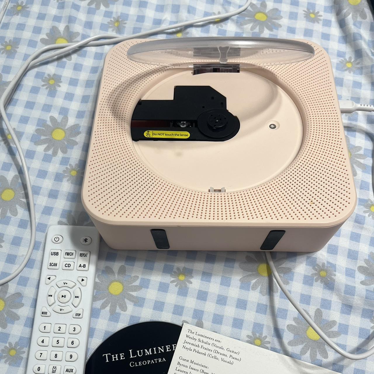 pink usb music cd player + bluetooth, controller and... - Depop