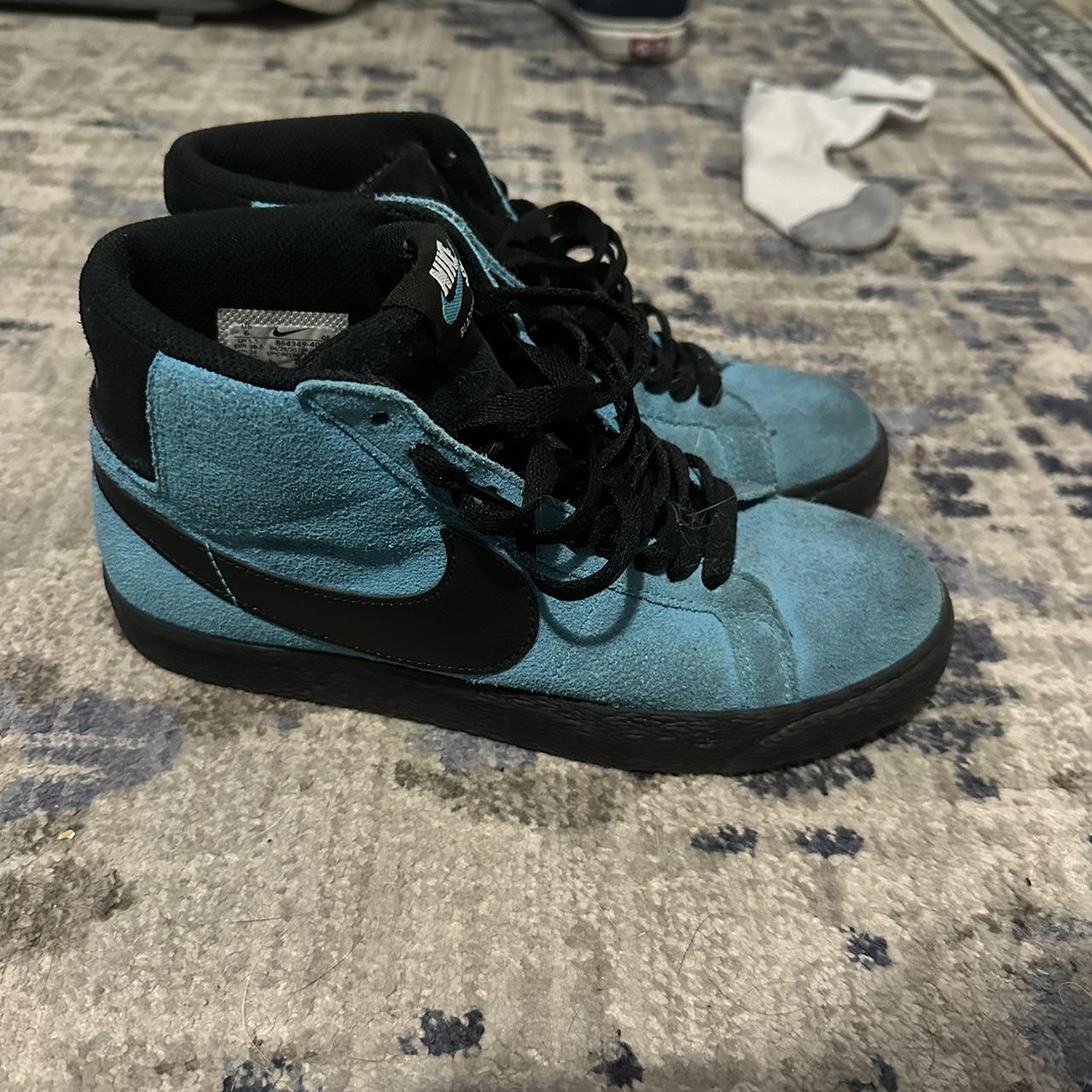 Nike sb blazer mid zoom air Baltic blue Size... | Depop