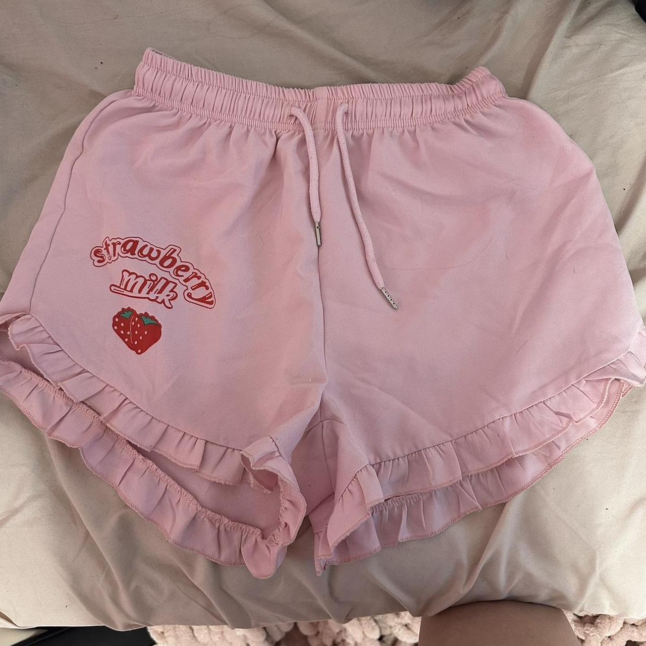Strawberry milk shorts from shein not very worn... - Depop