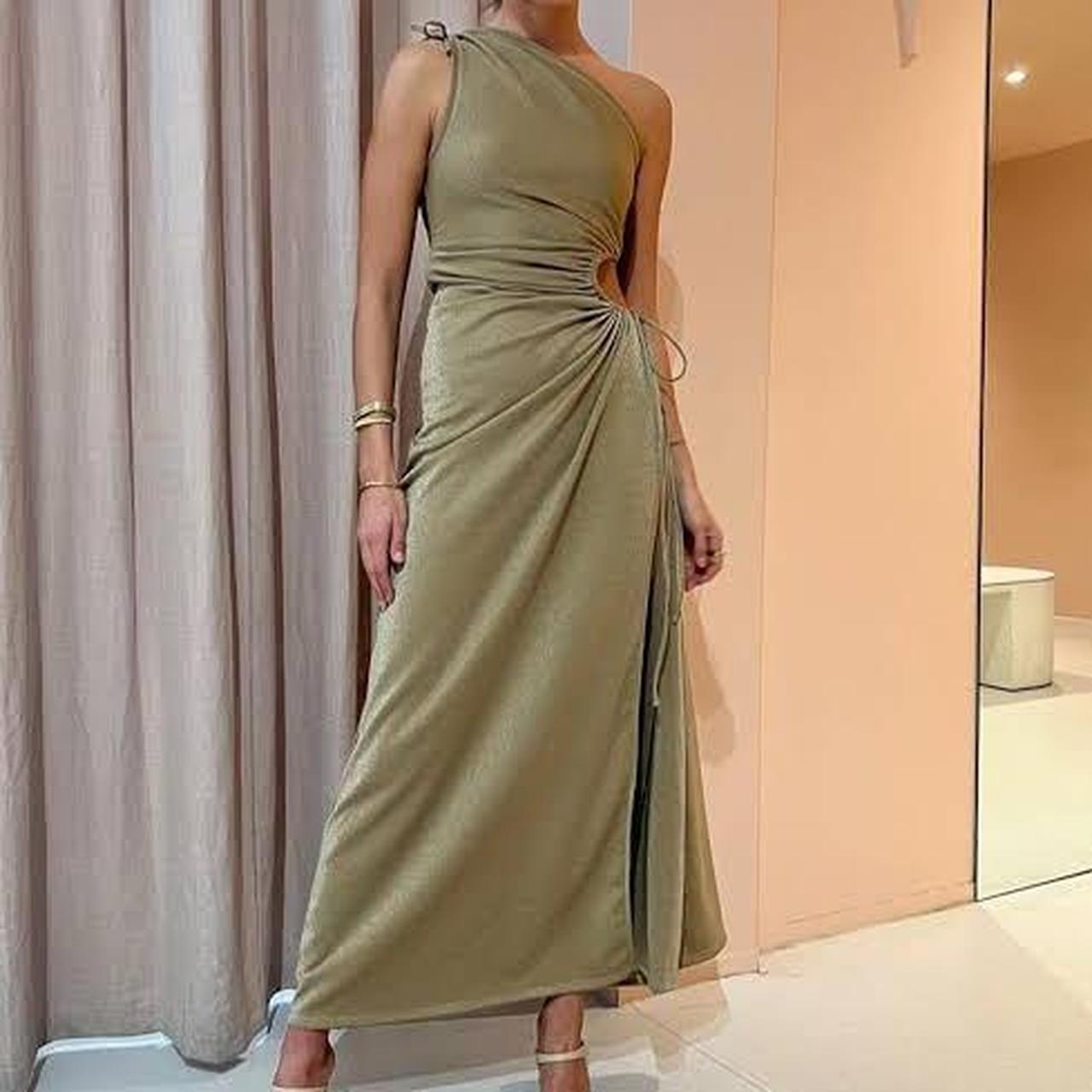 Sonya Moda Nour dress in gold. Size 8.Worn once. - Depop