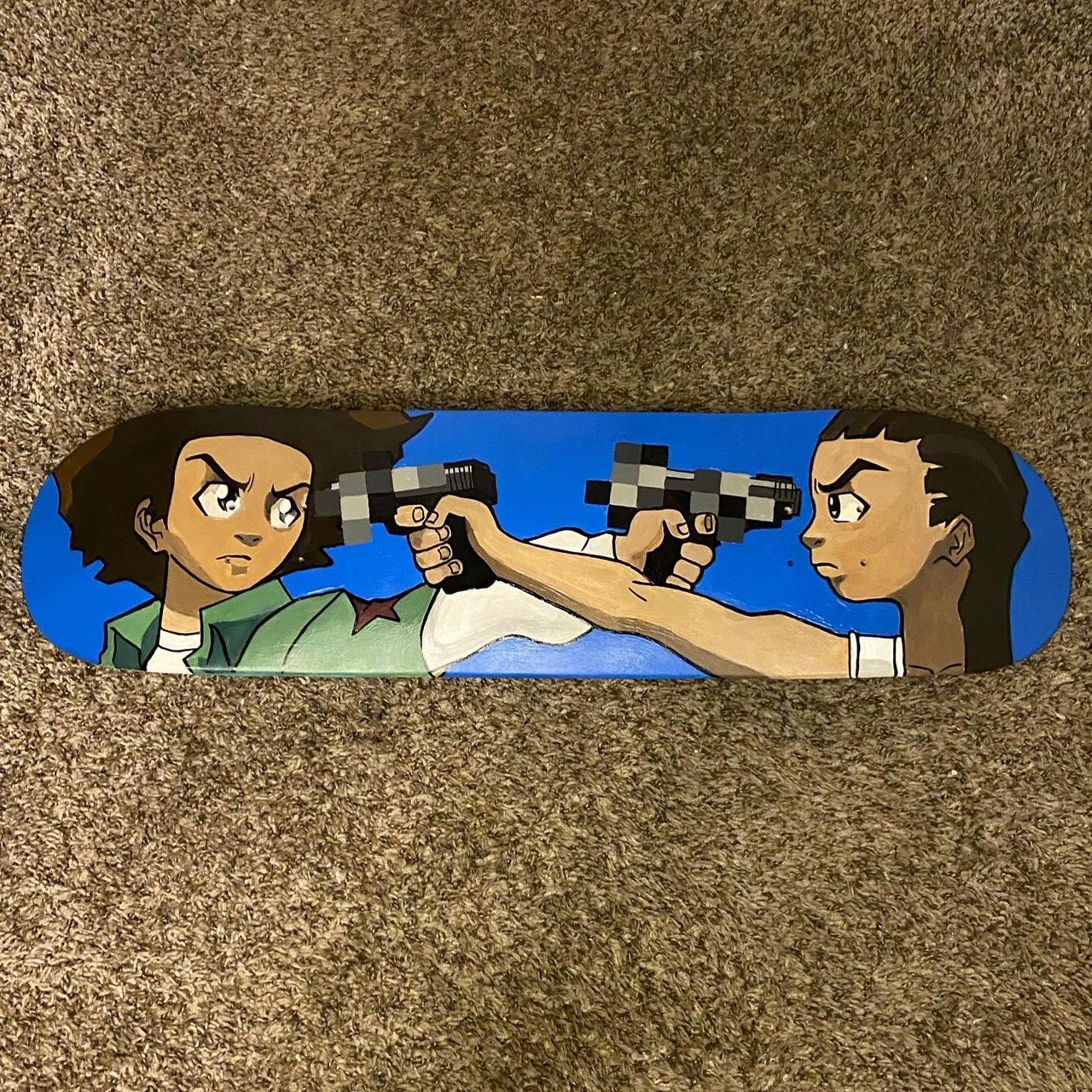 Hand painted and glossed boondocks skate deck!🔥 - Depop