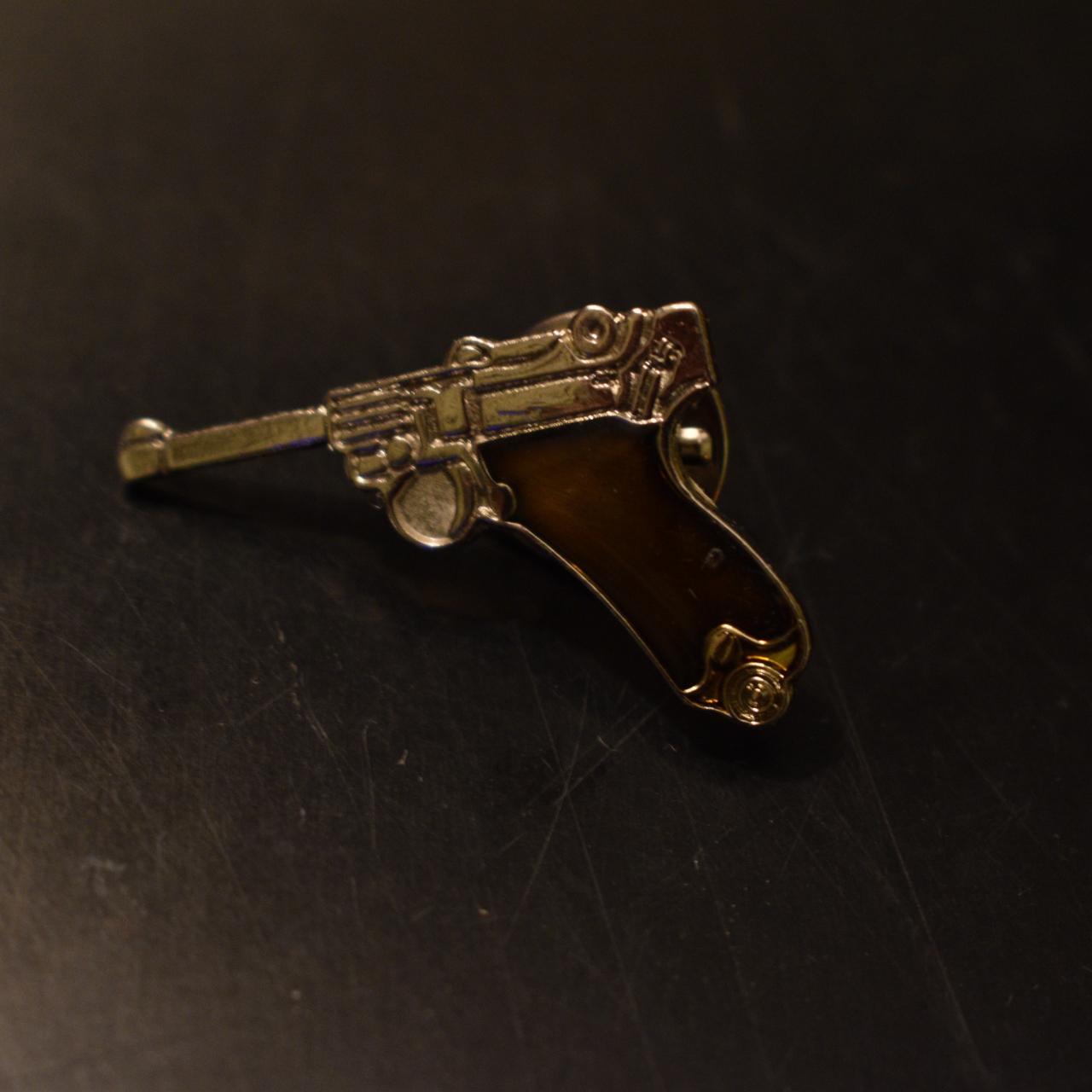 Old school luger gun enamel pin. Super cute with... | Depop