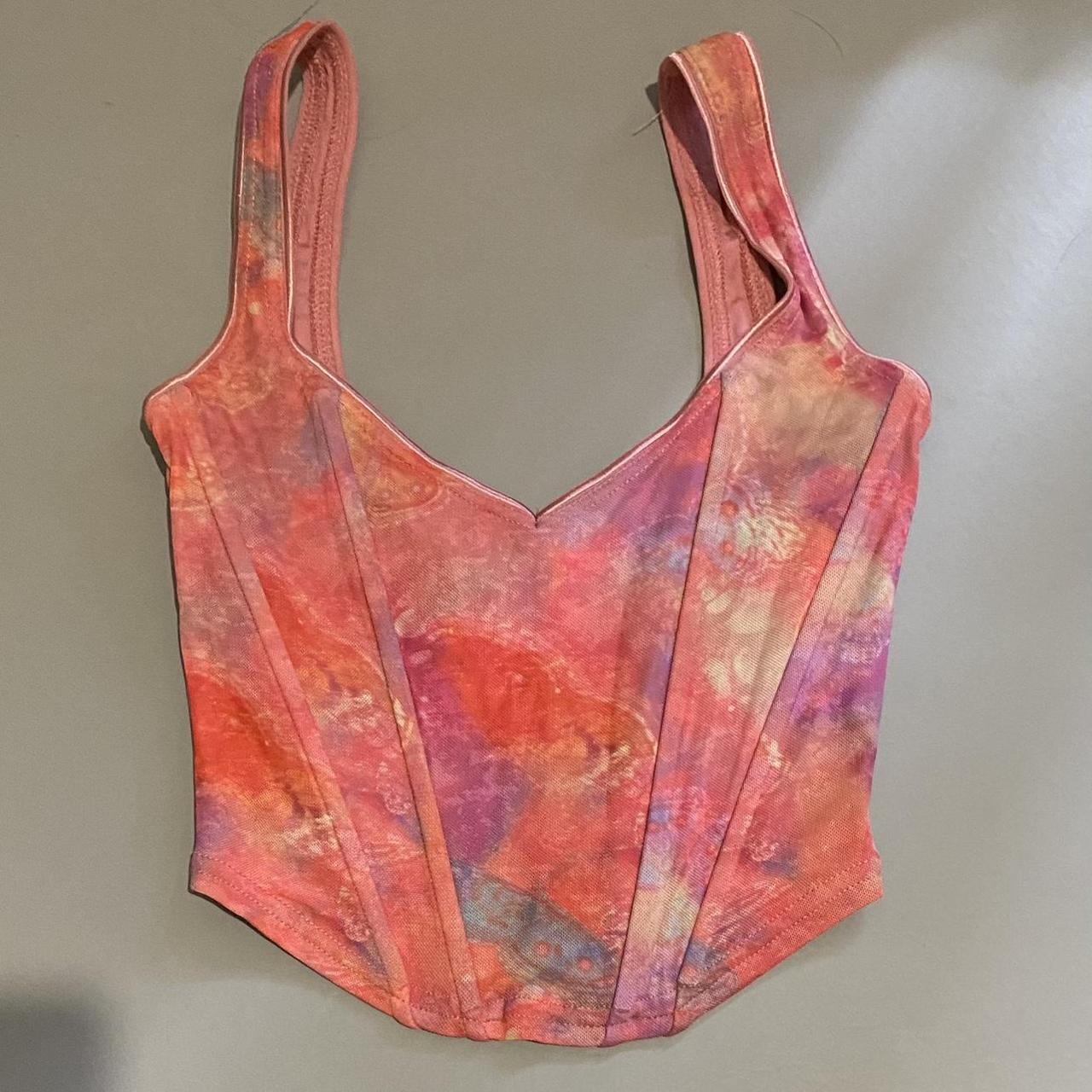 Glassons pink v line corset top - size xs Only worn... - Depop