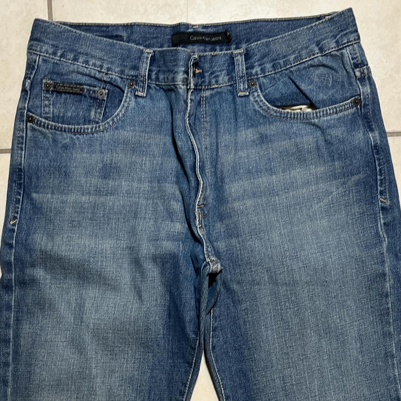 Calvin Klein Men Blue Denim Bootcut Jeans - Has a 9”... - Depop