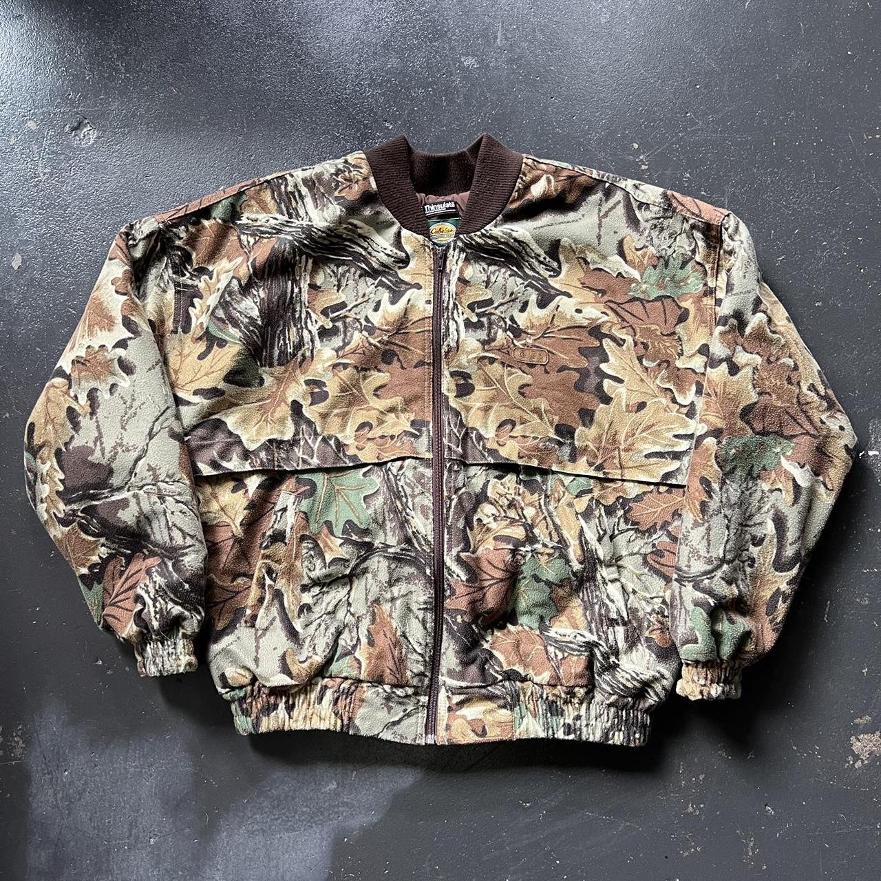 Cabela’s Camo Bomber style jacket Quilted lining... - Depop