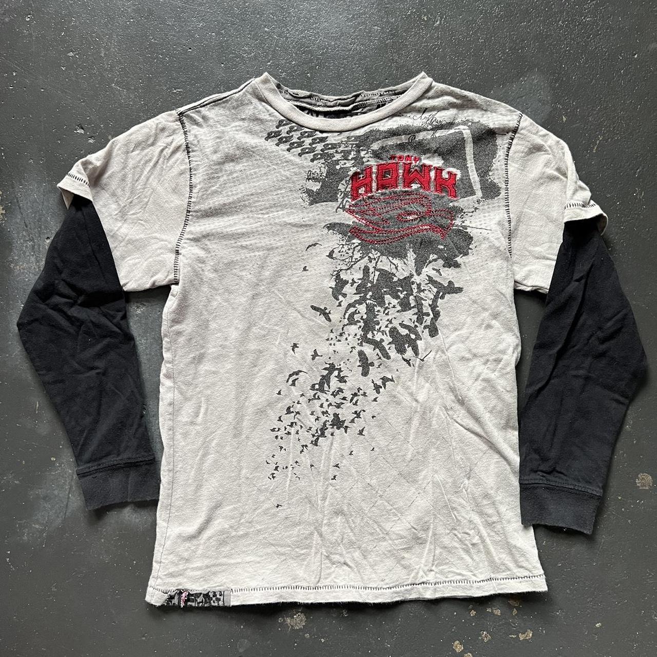 Tony Hawk Y2K Skater Double Layer TShirt Great... - Depop