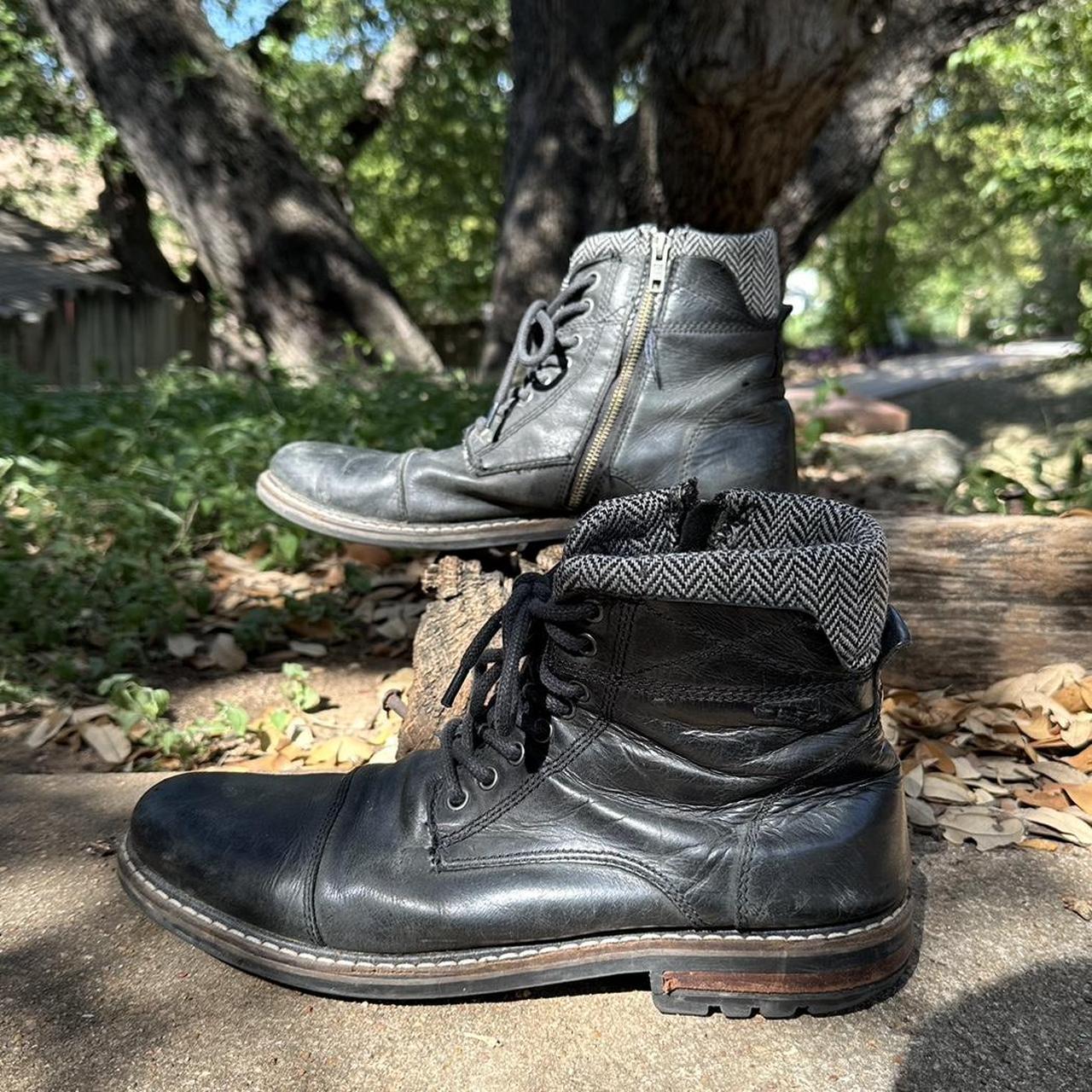 Crevo Men’s Camden Black Leather Boots. Zipper on... - Depop