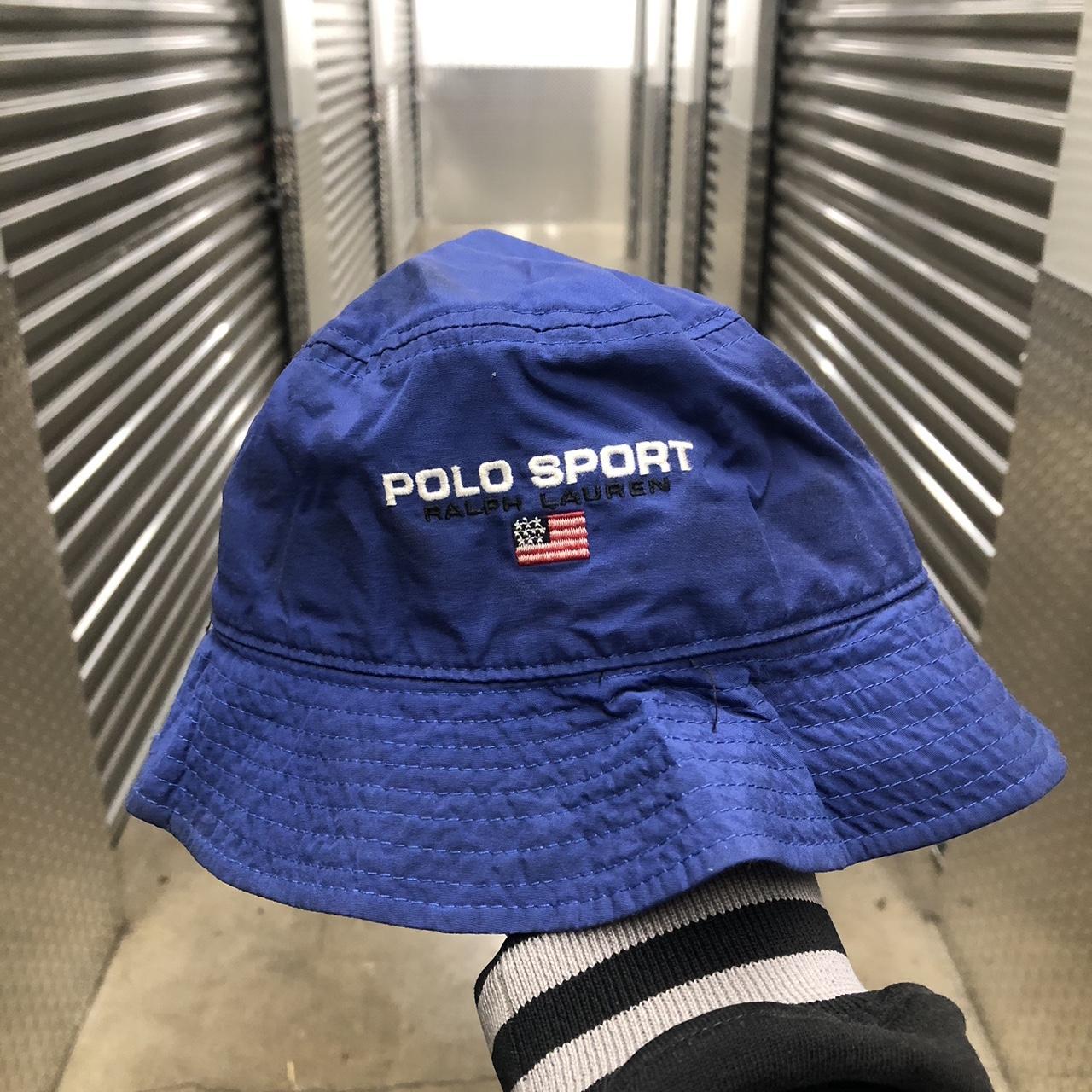 Vintage polo sport blue bucket hat fits a small... - Depop
